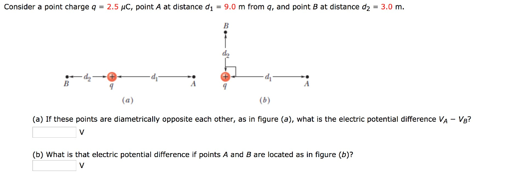 Solved Consider a point charge q 2.5 C, point A at distance | Chegg.com