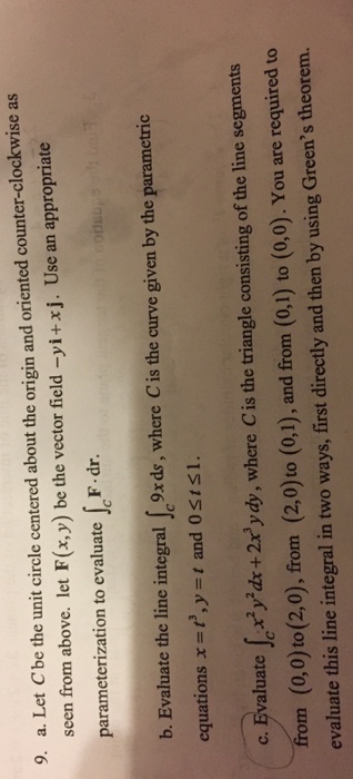 Solved Let C be the unit circle centered about the origin | Chegg.com