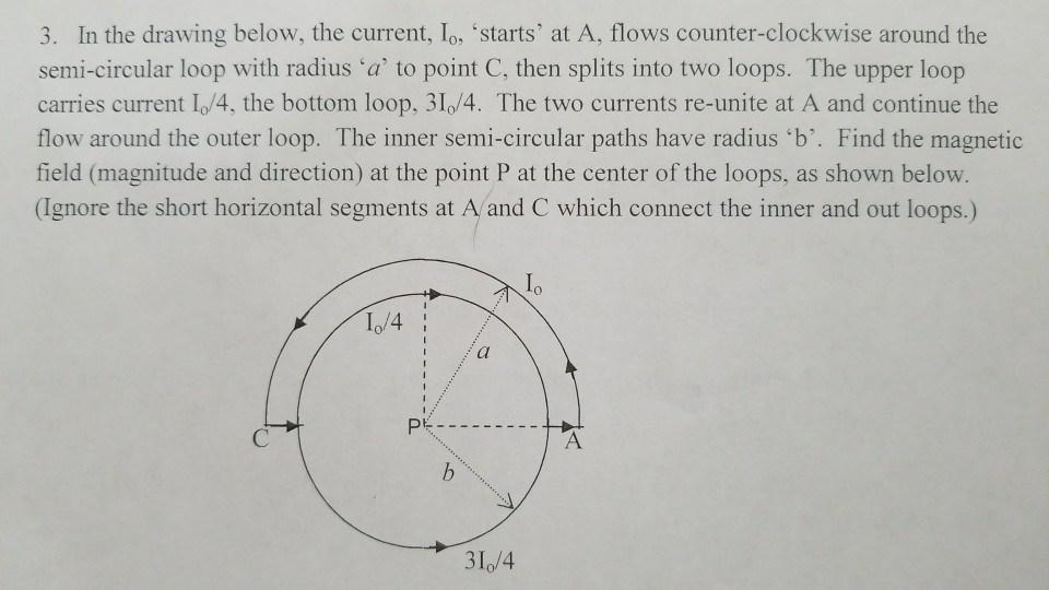 Solved 3. In the drawing below, the current, lo, starts' at | Chegg.com
