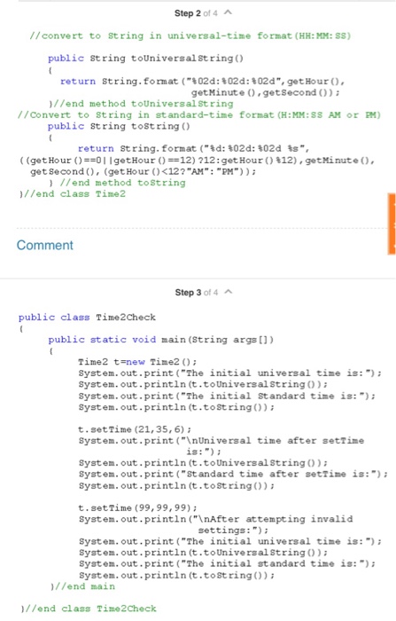 Step 1 of 4 A Time class declaration with overloaded | Chegg.com