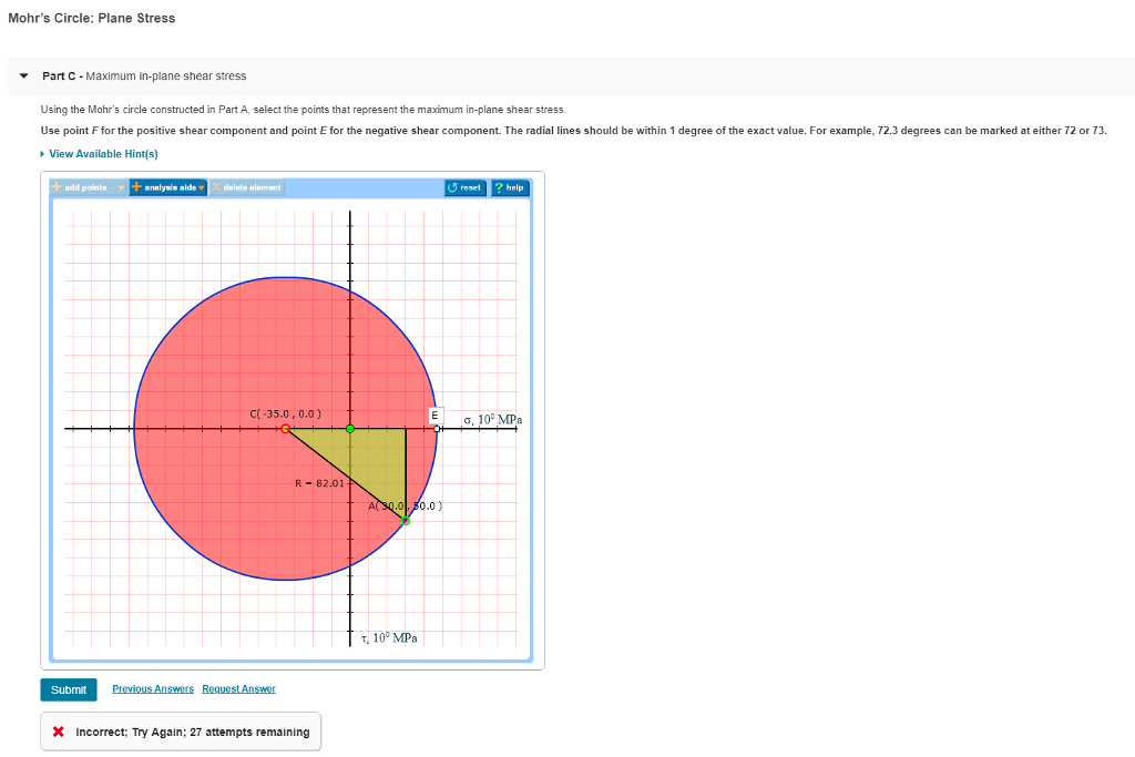 Solved Mohr's Circle: Plane Stress Learning Goal To use | Chegg.com