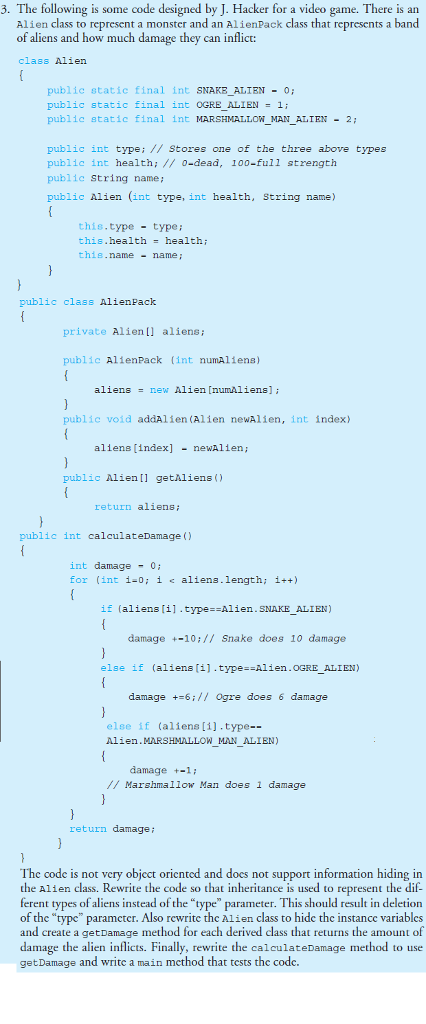Solved The following is some code designed by J. Hacker for | Chegg.com