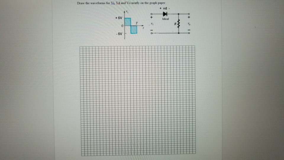 Solved Draw the waveforms for Vi, Vd and Vo neatly on the | Chegg.com