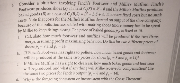 Solved Consider a situation involving Finch's Footwear and | Chegg.com