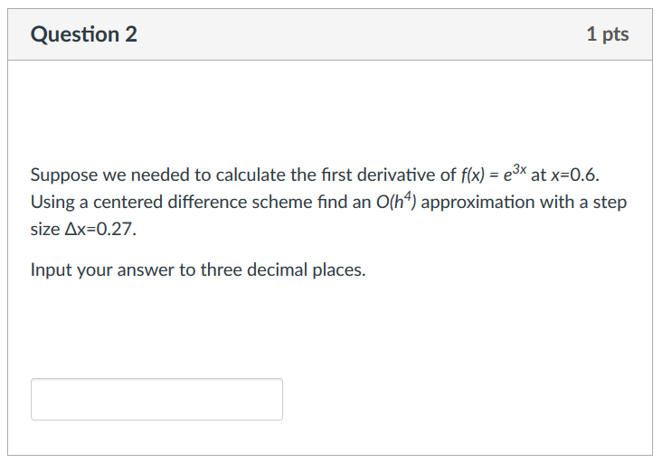Solved Question2 1 pts Suppose we needed to calculate the | Chegg.com Solved Question2 1 pts Suppose we needed to calculate the | Chegg.com