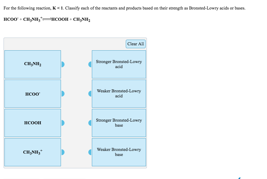 Solved For the following reaction, K
