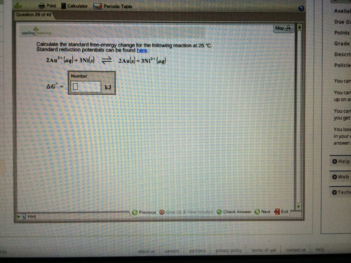 Solved Calculate standard free energy (29) | Chegg.com Solved Calculate standard free energy (29) | Chegg.com