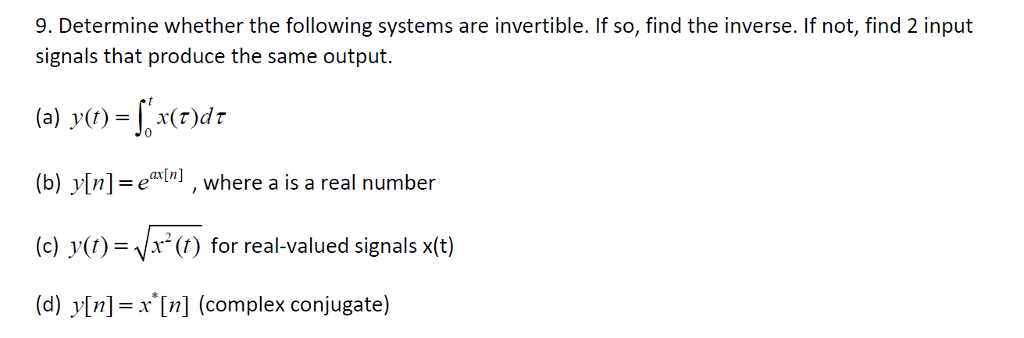 Solved Determine whether the following systems are | Chegg.com
