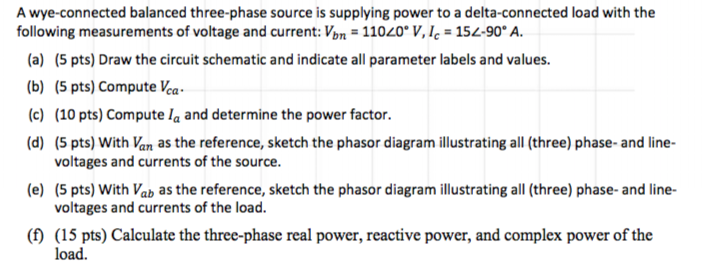 Solved A wye-connected balanced three-phase source is | Chegg.com