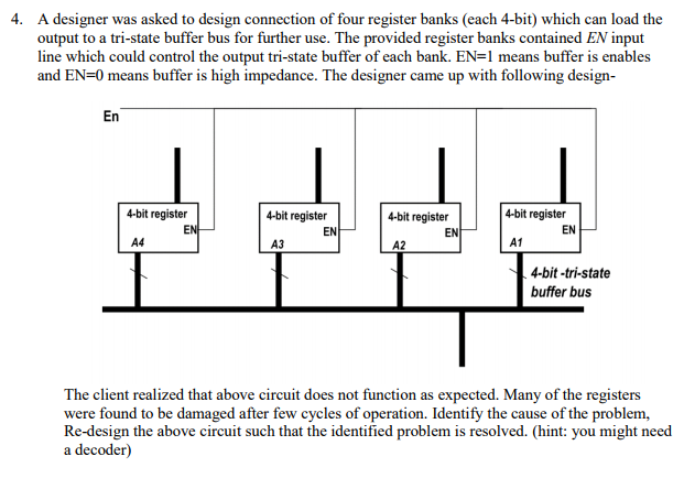 Solved 4. A designer was asked to design connection of four | Chegg.com