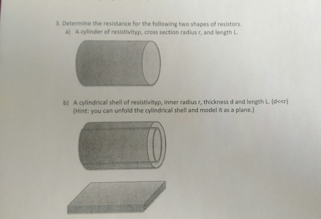 Solved Determine the resistance for the following two shapes | Chegg.com