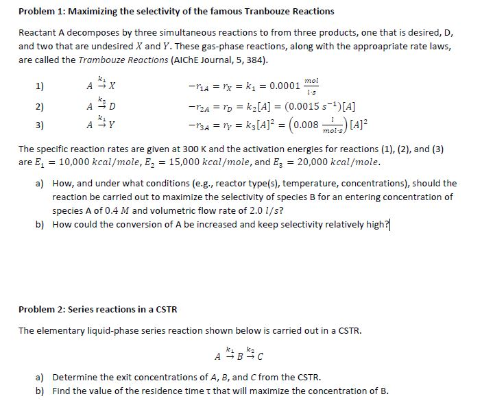 Solved Problem 1: Maximizing the selectivity of the famous | Chegg.com