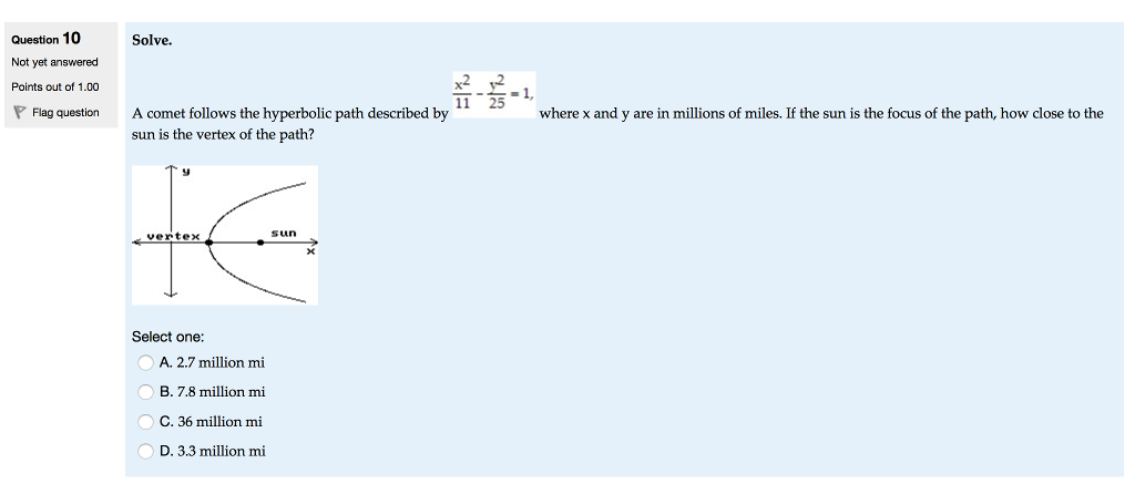 Solved A comet follows the hyperbolic path described by | Chegg.com