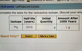 Solved Complete the table for the radioactive Isotope. | Chegg.com