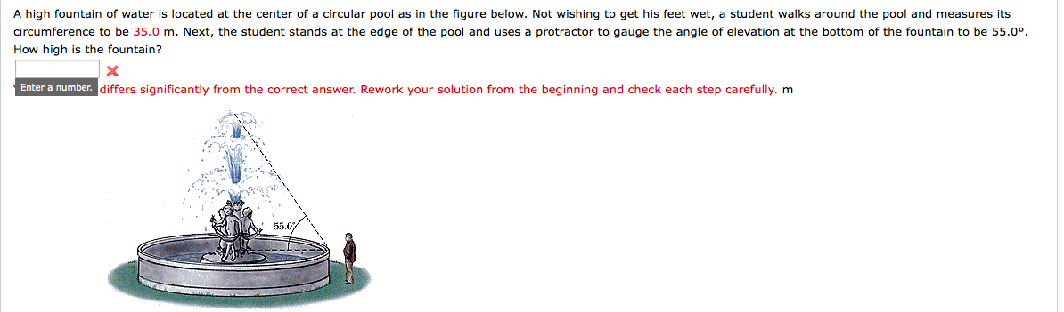 Solved A high fountain of water is located at the center of | Chegg.com