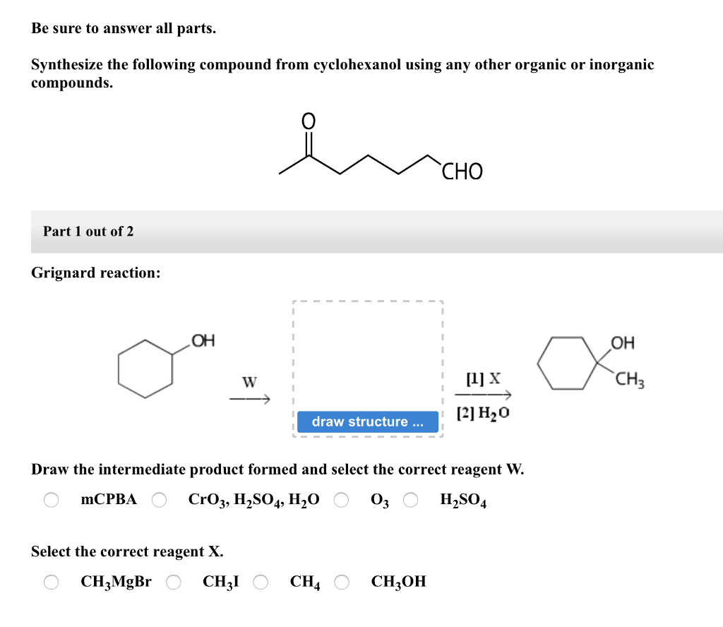 Solved Synthesize the following compound from cyclohexanol | Chegg.com