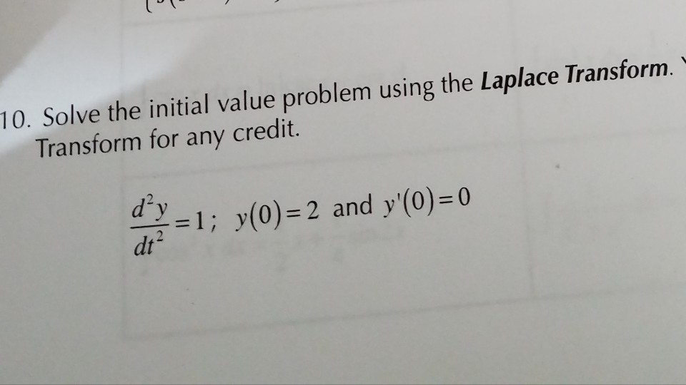 Solved 10. Solve the initial value problem using the Laplace | Chegg.com