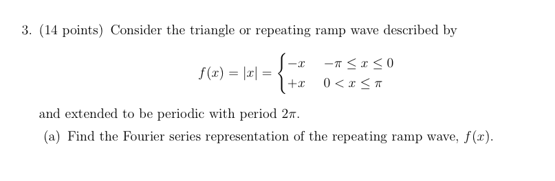 Solved Consider the triangle or repeating ramp wave | Chegg.com