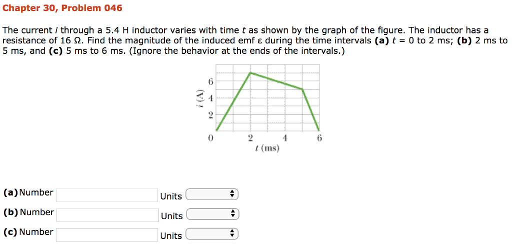 Solved Chapter 30, Problem 046 The current/ through a 5.4 H | Chegg.com