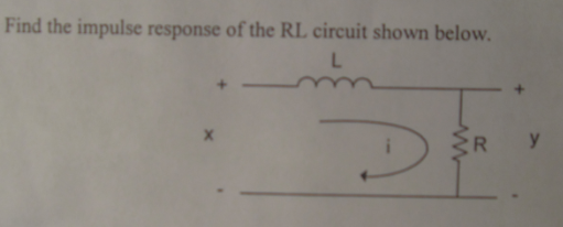 Solved Find the impulse response of the RL circuit shown | Chegg.com