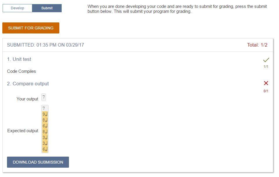 Solved When you are done developing your code and are ready | Chegg.com
