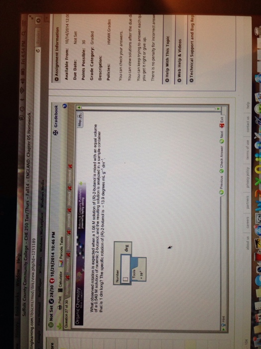 Solved Suffolk County Community College CHE 250 Tue/Thurs | Chegg.com