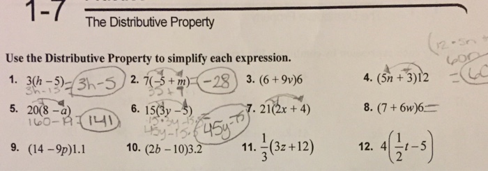 Solved Use the Distributive Property to simplify each | Chegg.com Solved Use the Distributive Property to simplify each | Chegg.com