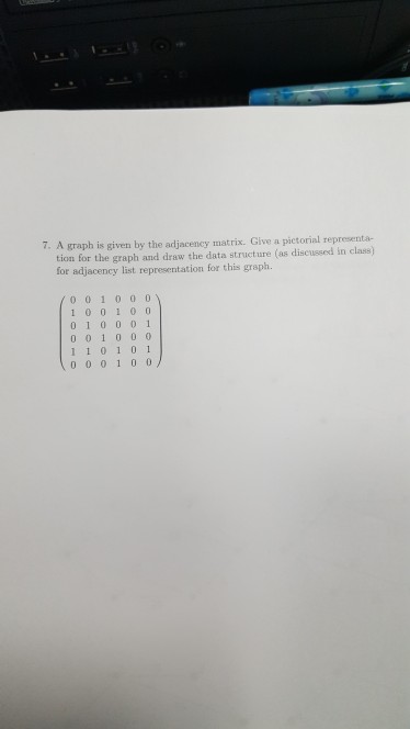 Solved graph is given by the adjacency matrix. Give a | Chegg.com