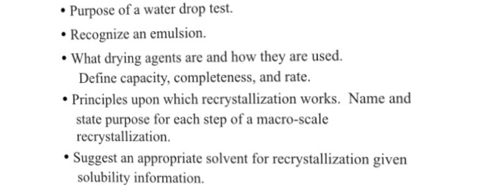 Solved Purpose of a water drop test. Recognize an emulsion. | Chegg.com