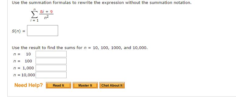 Solved Use The Summation Formulas To Rewrite The Expression