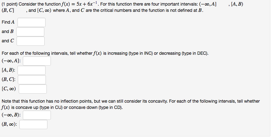 Solved Consider The Function F X 5x 6x 1 For This