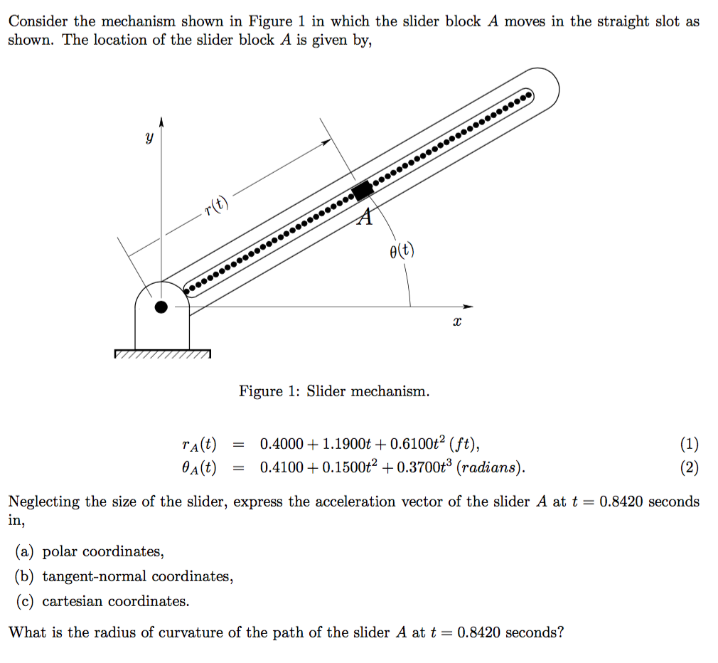 Dynamics problem: Consider the mechanism shown in | Chegg.com