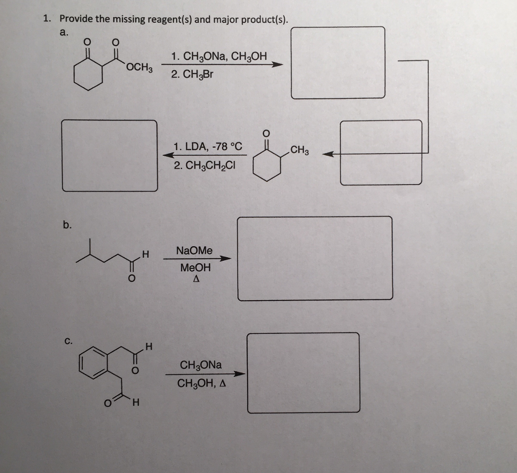 Solved Provide the missing reagent(s) and major product(s). | Chegg.com