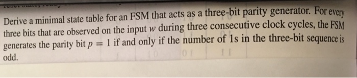 Solved Derive a minimal state table for an FSM that acts as | Chegg.com
