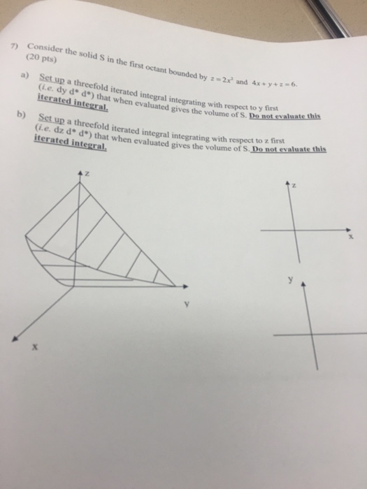 Solved Consider the solid S in the first octant bounded by z | Chegg.com