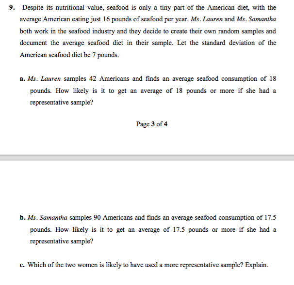 Solved Despite its nutritional value, seafood is only a tiny | Chegg.com