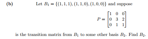 Solved Linear Algebra: Change of Basis | Chegg.com