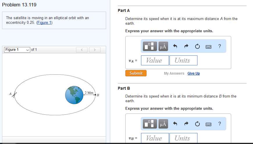 Solved The Satellite Is Moving In An Elliptical Orbit With