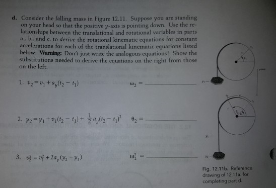 Solved d. Consider the falling mass in Figure 12.11. Suppose | Chegg.com