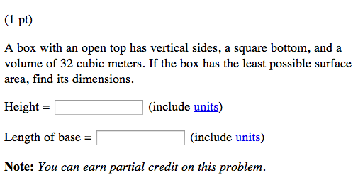 Solved A box with an open top has vertical sides, a square | Chegg.com