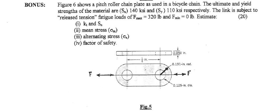 Figure 6 shows a pitch roller chain plate as used in | Chegg.com