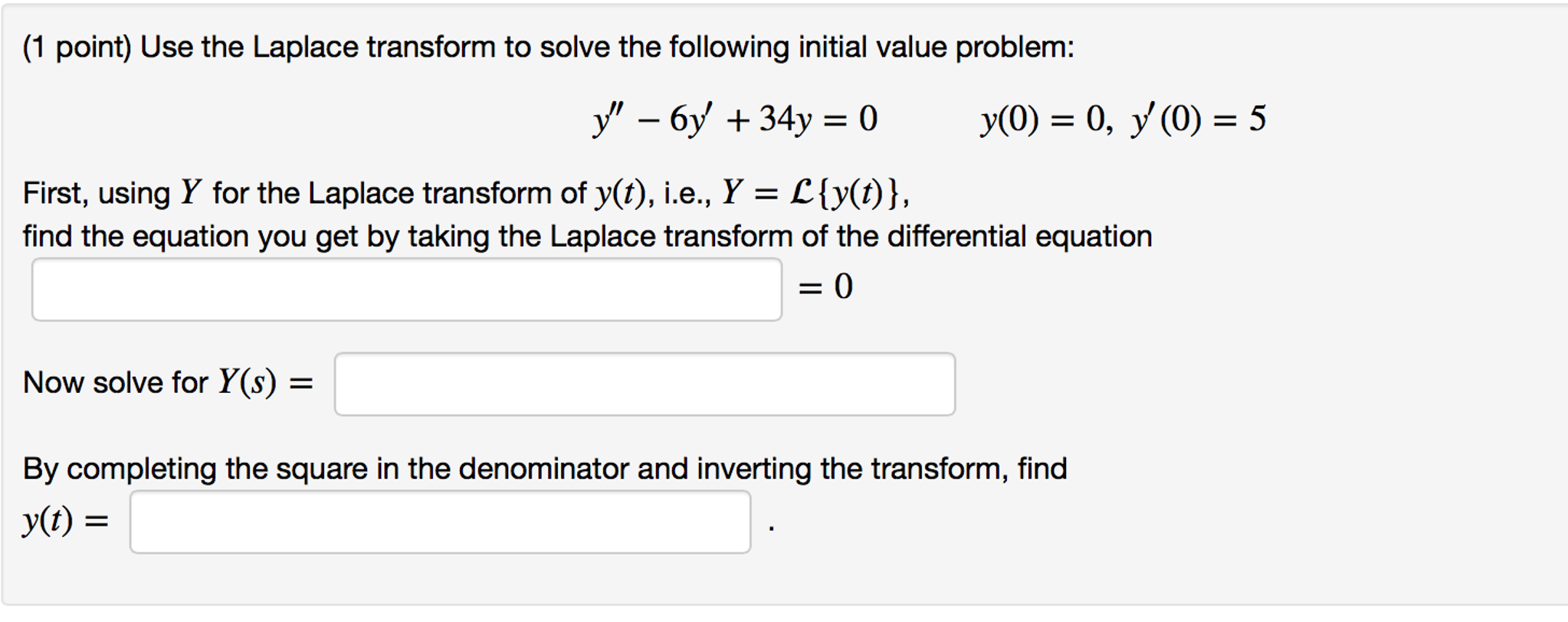 Solved Use the Laplace transform to solve the following | Chegg.com
