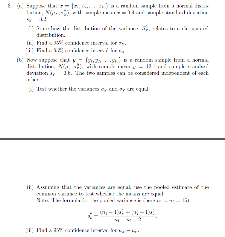 Solved Suppose that x = {x1, x2, ..., x16} is a random | Chegg.com