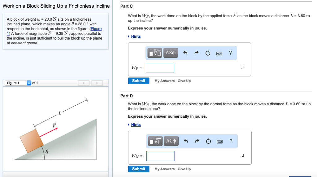 Solved Work on a Block Sliding Up a Frictionless Incline | Chegg.com