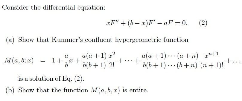 Solved Consider the differential equation: (a) Show that | Chegg.com