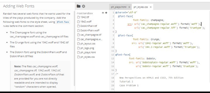 Adding Web Fonts ph plays.htmxph styles.css x 1 | Chegg.com