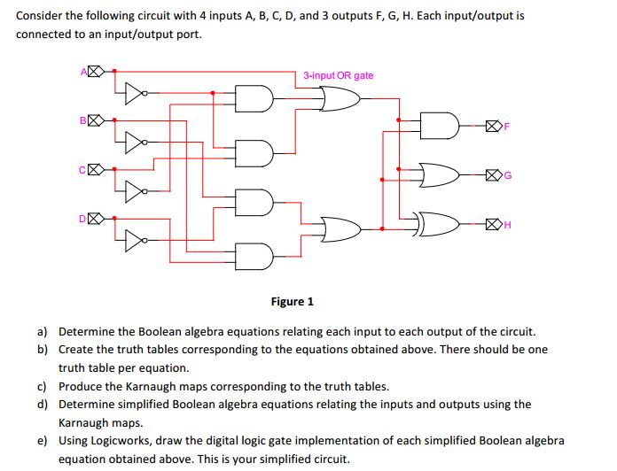  Solved Consider Following Circuit 4 Inputs B C D 3 Outputs F G H
