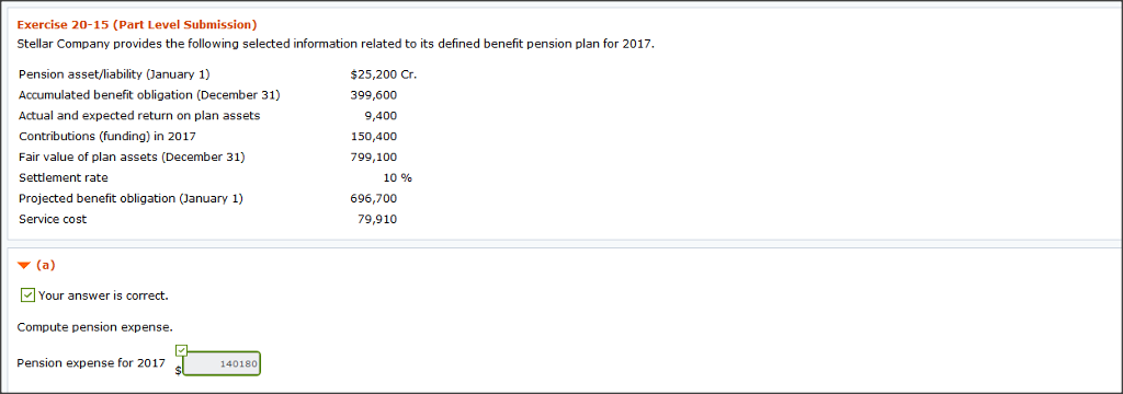 Solved Exercise 20-15 (Part Level Submission) Stellar | Chegg.com