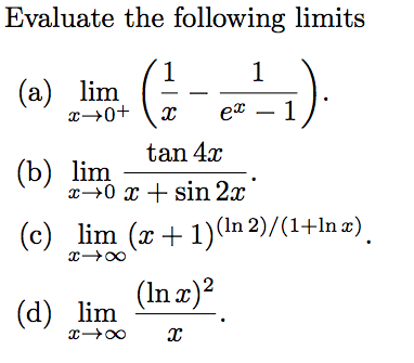 Solved Evaluate the following limits lim x rightarrow 0^+ | Chegg.com