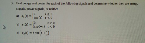 Solved Find energy and power for each of the following | Chegg.com